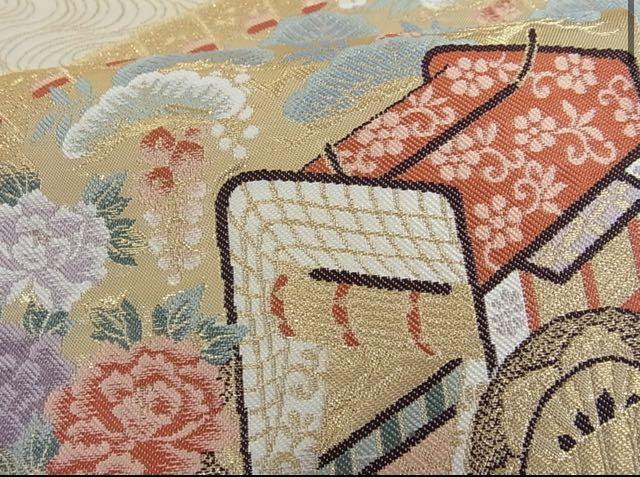 Fukuro Obi Kimono Half Price Pure Silk Genuine Gold Leaf Karaori Six ...