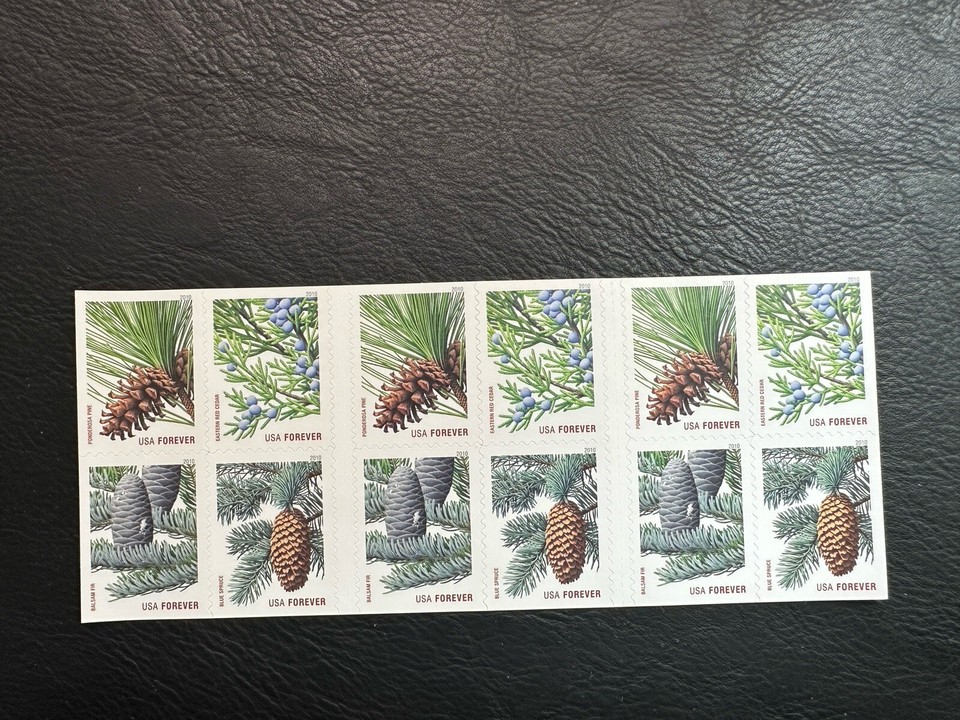 HOLIDAY EVERGREENS Booklet Pane of 20 US Forever Stamps | eBay