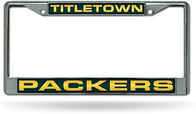 Green Bay Packers Titletown Chrome Metal License Plate Frame Tag Cover ...