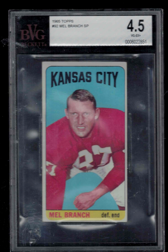 1965 topps football #92 mel branch sp bvg 4.5 | eBay