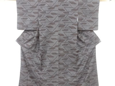 50190# JAPANESE KIMONO / ANTIQUE OMESHI / TAISHO ROMAN STYLE / WOVEN ...