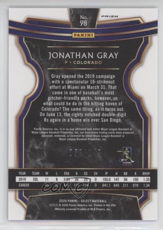 2020 Panini Select Blue Prizm /149 Jon Gray Jonathan Gray #98 | eBay
