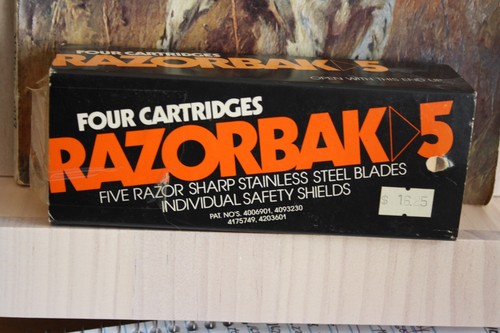 1976 4 Razorbak 5 Broadhead Blade Cartridges Original Box Archery Bow ...