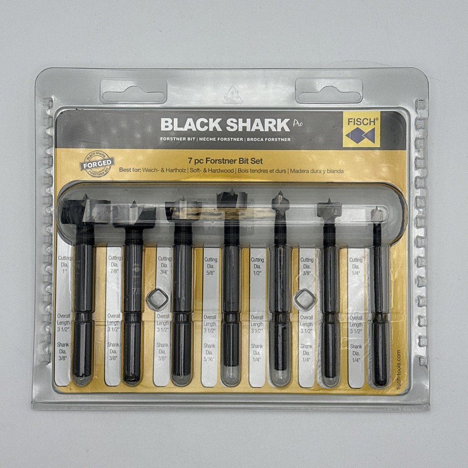 Fisch 7-Piece Imperial Black Shark Forstner Bit Set In A Blister Pack | eBay