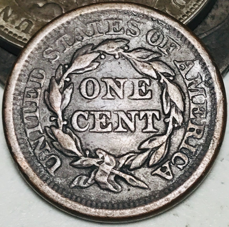 1856 Large Cent Matron Braided Hair 1C Ungraded US Copper Coin CC28663 ...