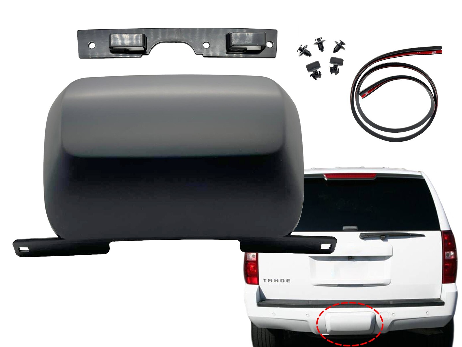 For 2007 - 2014 Chevy Tahoe Suburban Yukon Black Bumper Tow Hook Cover ...