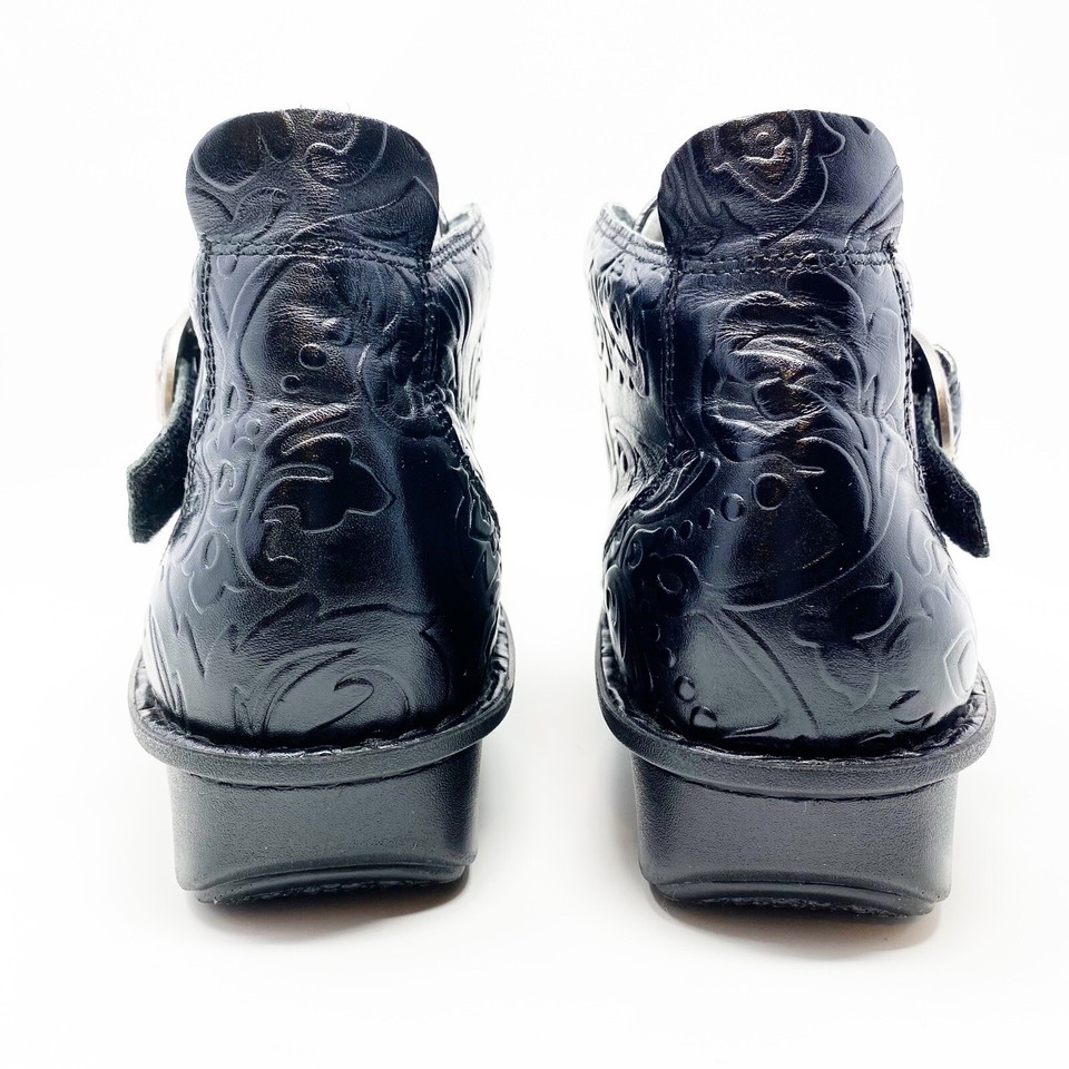 Alegria Caiti Yeehaw Black Leather Booties Shoes CAT-691 Hook/Loop 10.5 ...