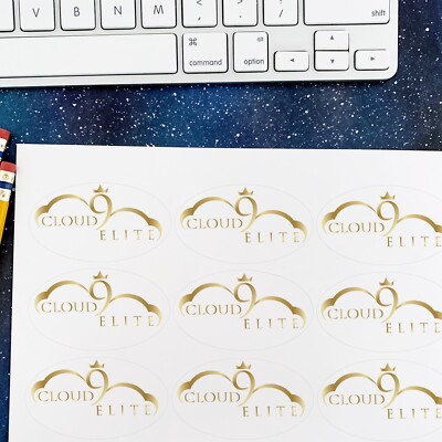 (18) Business Custom Logo Stickers/Labels (2.625"x1.5 Oval) Glossy ...