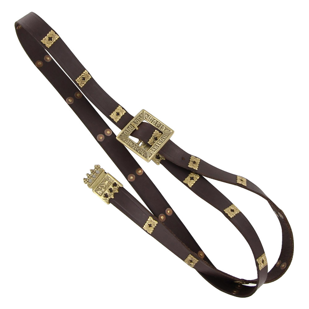 Renaissance Lord Knights Quatrefoil Medieval Handmade Leather Belt with ...