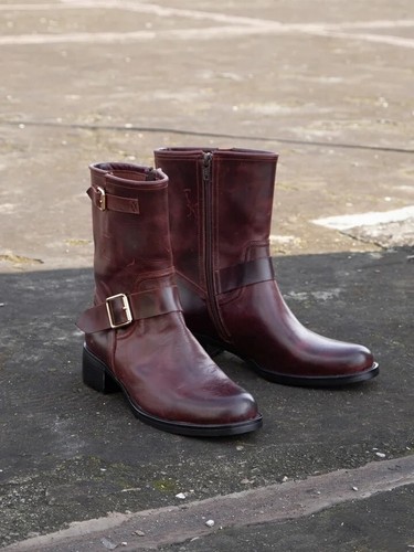 Women's Handcrafted Leather British Motorcycle Moto Zipper Biker ...