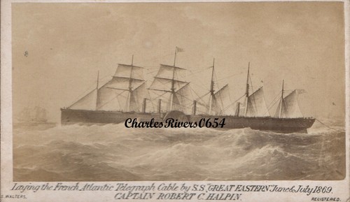 1869 CDV SS GREAT EASTERN LAYING FRENCH ATLANTIC TELEGRAPH CABLE #B7886 ...