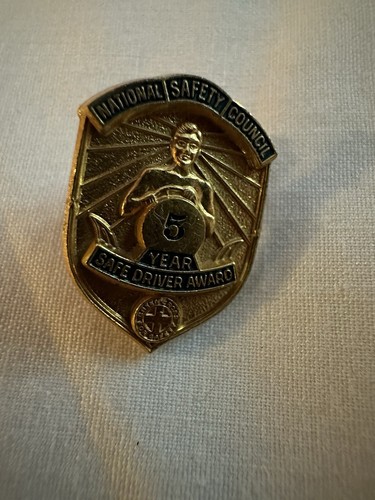 VINTAGE NATIONAL SAFETY COUNCIL 5 YEAR SAFE DRIVER AWARD Screw Back ...