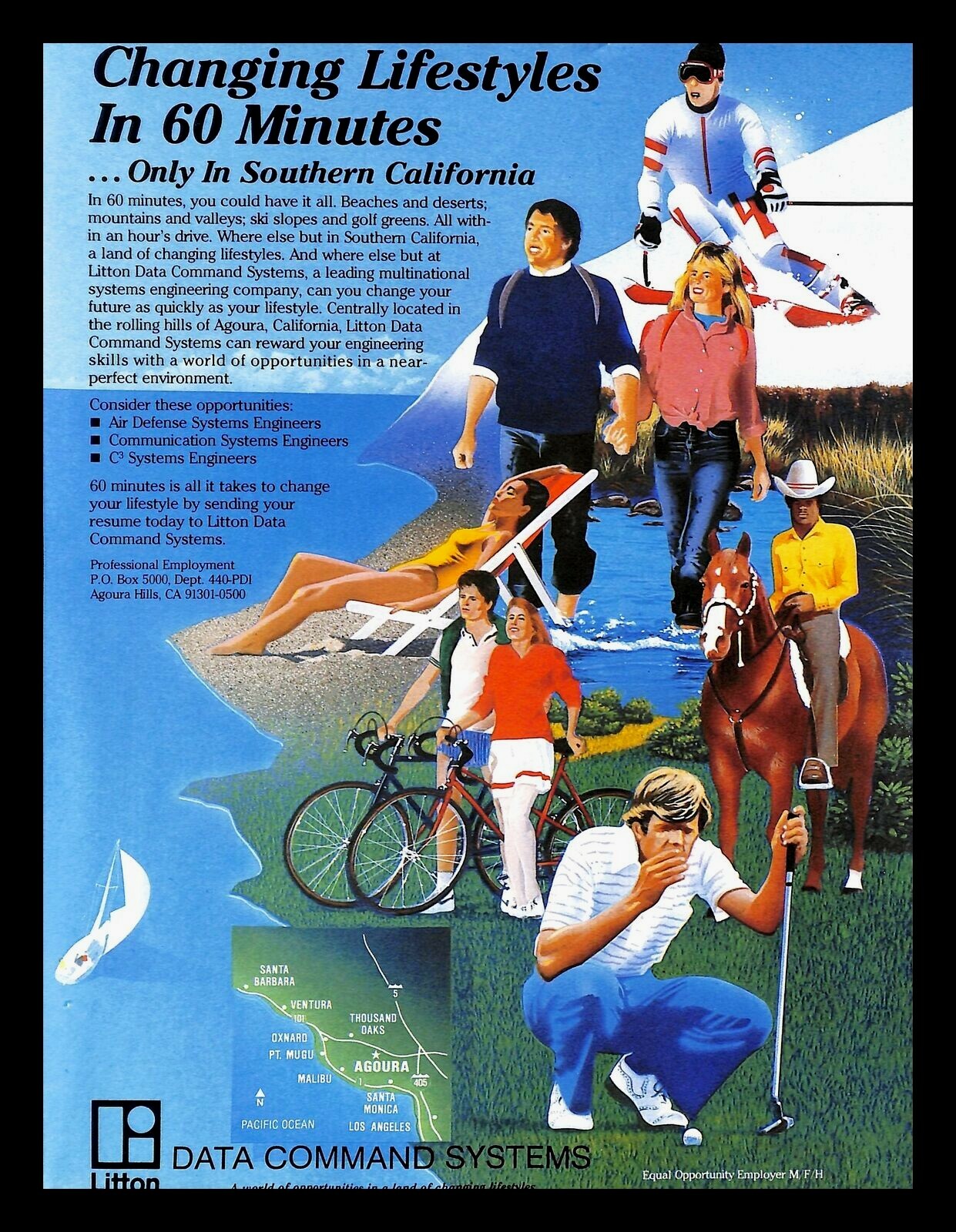 1985 Litton Data Command Systems Careers Vintage PRINT AD Southern ...