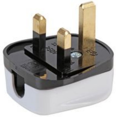 MAINS RUBBER UK 3 PIN FUSED PLUG,3A 5A 10A 13A BLACK WHITE ORANGE Heavy ...