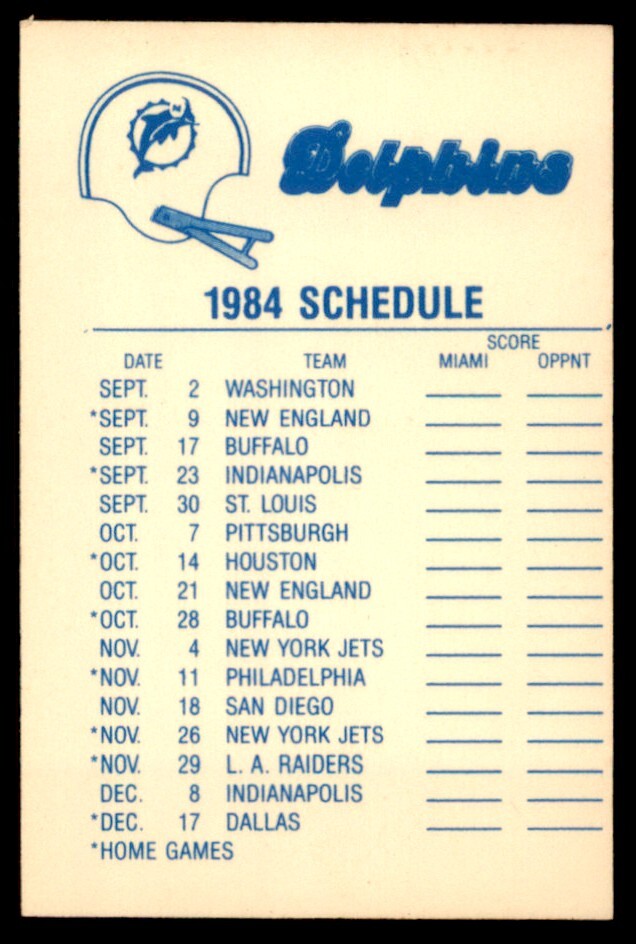 1984 Fleer Action Sticker Miami Dolphins | eBay