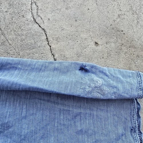 Affliction 2x Ombre Blue V Neck Gradient Grunge Y2K Crew T-Shirt | eBay