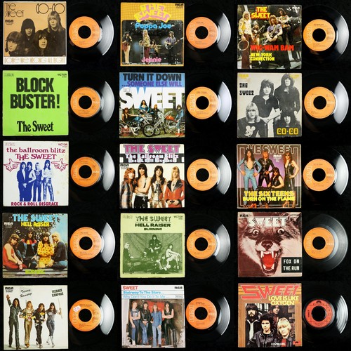 15x THE SWEET Vinyl 7" Singles incl. FOX ON THE RUN & BALLROOM BLITZ ...