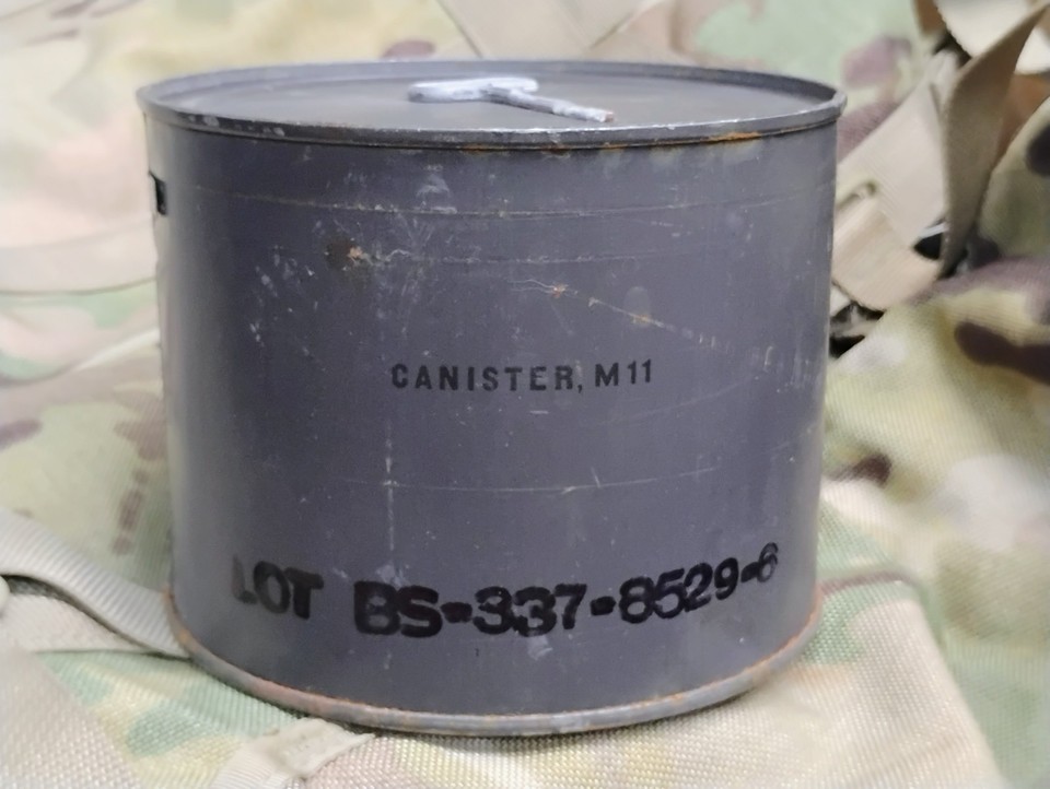 US Military M11 Gas Mask Filter Sealed Metal Canister USGI Collectible ...