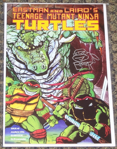 DAN BERGER SIGNED SKETCH TEENAGE MUTANT NINJA TURTLES 45 VF/NM 92 ...
