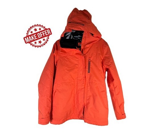 DC 10K Snowboarding Jacket Orange Zip 10K Profill Pockets Hoodie | Mens ...