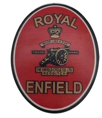 For Royal Enfield Vintage Red Canon Crown Battery Box Sticker | eBay