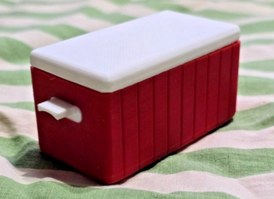 Red Ice Chest Cooler w/ Lid Dollhouse Miniature 1:12 Scale - FAST US ...