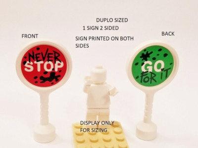 LEGO DUPLO LARGE SIZED Protest Sign Go for it Graffiti Paint Rebel ...