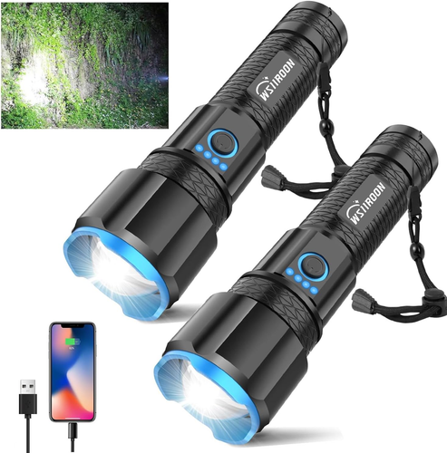 Rechargeable LED Flashlights 220000 Lumens Super Bright Flashlight ...