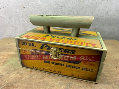 Peter's Wood Chest used Empty Shotgun Shell Shooters Box High Velocity ...