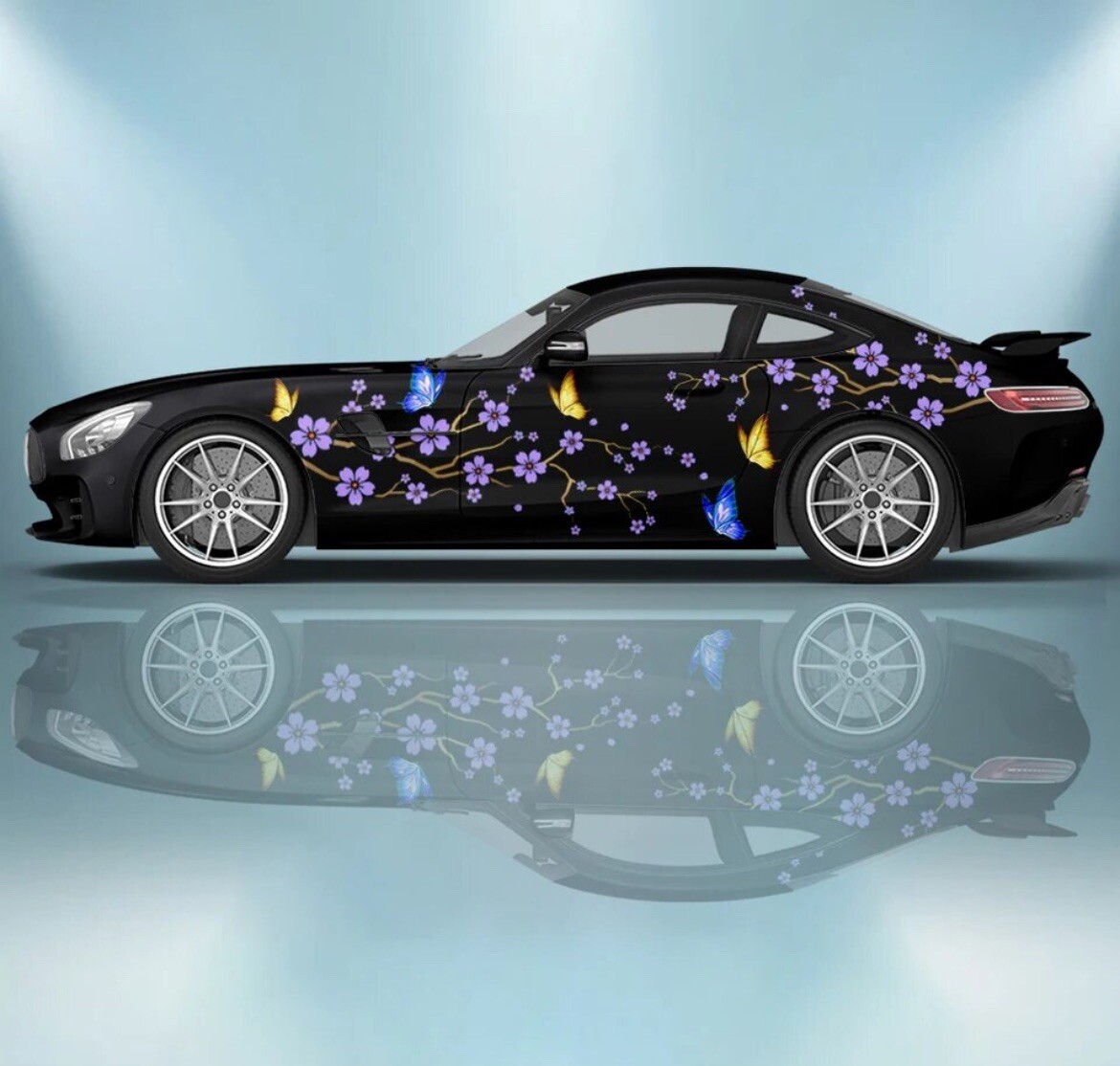 Floral and Fauna Full Side Car Decal, 60cm x 300cm - Botanical Vinyl ...