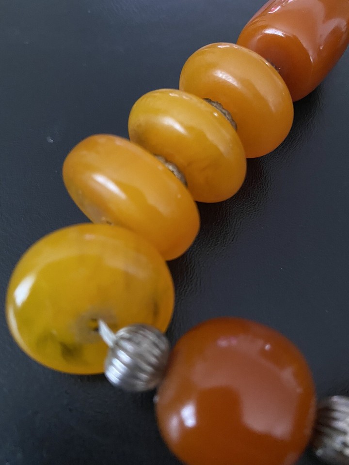 ANTIQUE RARE GENUINE NATURAL BALTIC BUTTERSCOTCH AMBER BARREL BEAD 169g ...