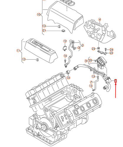 NEW AUDI Q7 4L CYLINDER HEAD VENT HOSE 079103209AF ORIGINAL | eBay
