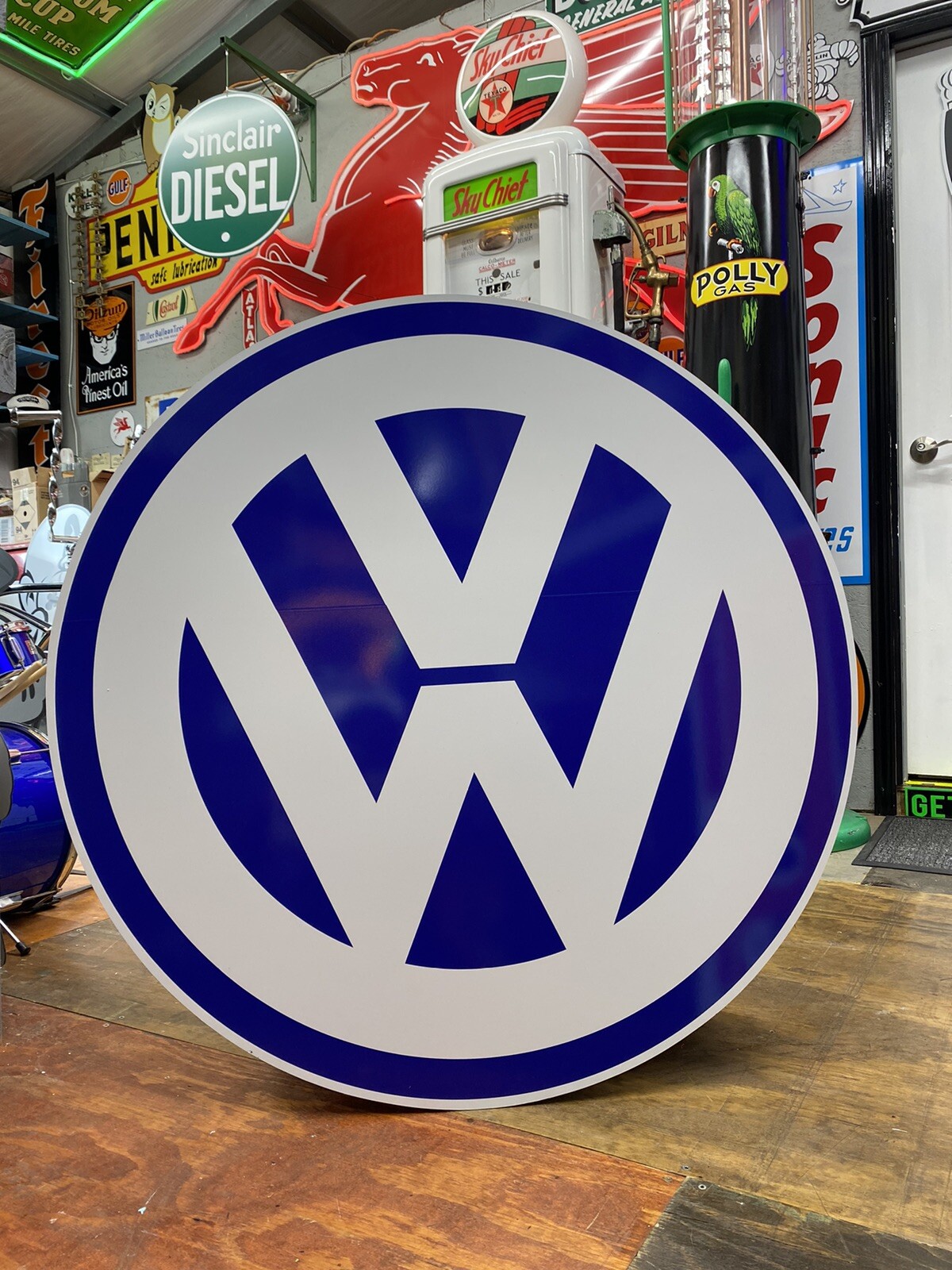 Antique Vintage Old Style Volkswagen VW Sign | eBay