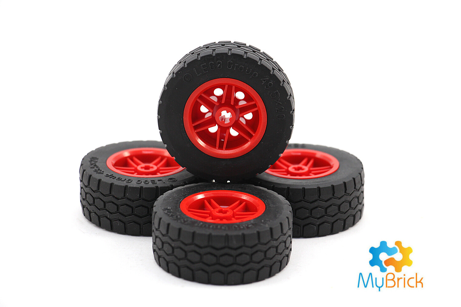 Genuine LegoⓇ 4x Red Wheels - (56145) and Tyres (15413) - Free Postage ...