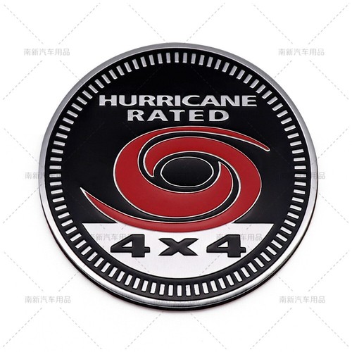 1pcs Metal HURRICANE RATED 4x4 Automotive Fender Door Rear Round Badge ...