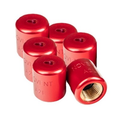 6-PACK RED Anodized Tamper Resistant 1/4" Service Valve Cap for A2L ...