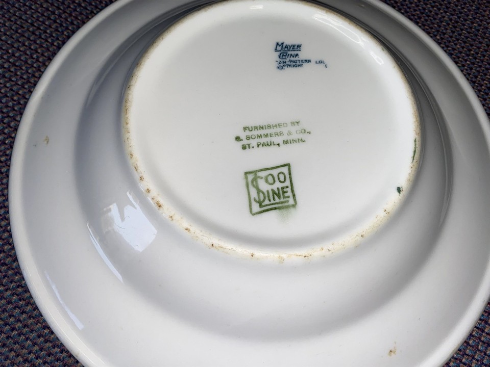 Soo Line Railroad dining car Logan Pattern 9" soup bowl Bottom Signed ...