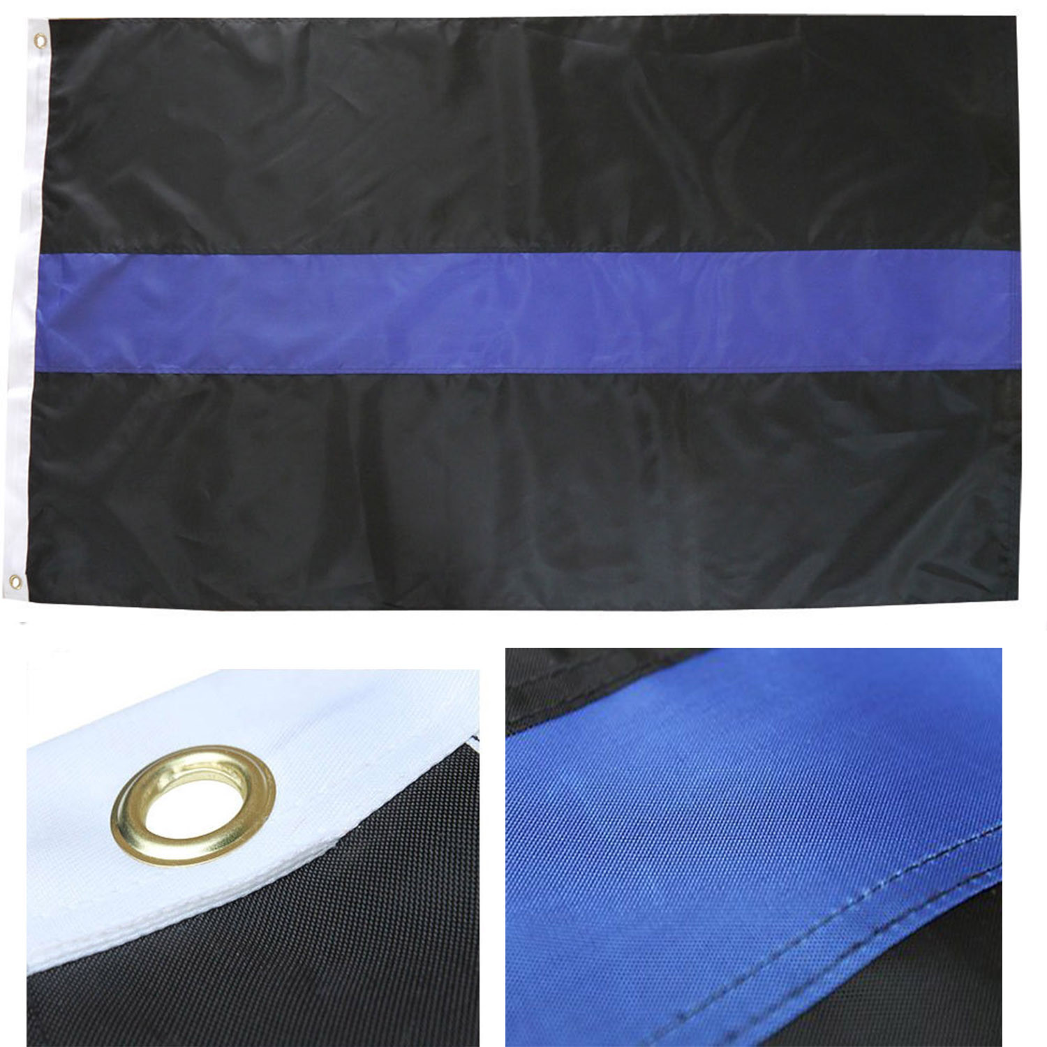 2x3 Embroidered Police Thin Blue Line 210D Nylon Flag 2'x3' 2 clips | eBay