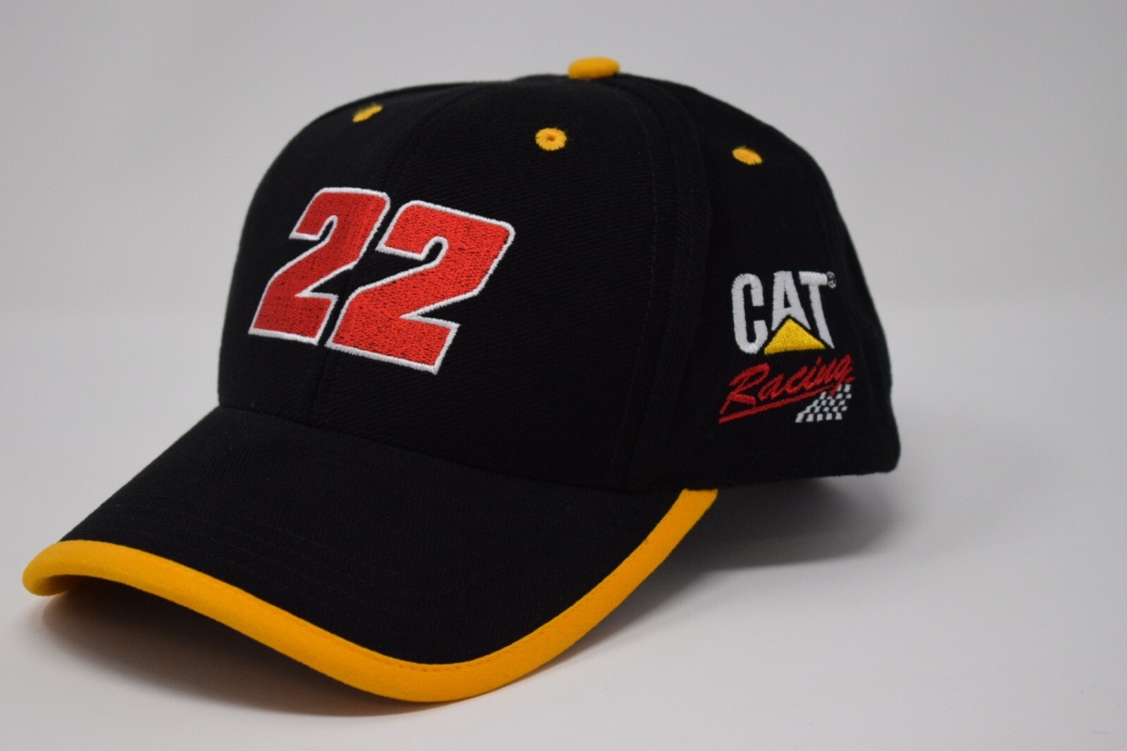 Vintage CAT Racing #22 Ward Burton Black Adjustable Hat Strapback ...