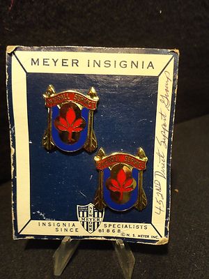 Pair US 452nd Support Group Insignia DI Medal Military Crest Badge | eBay