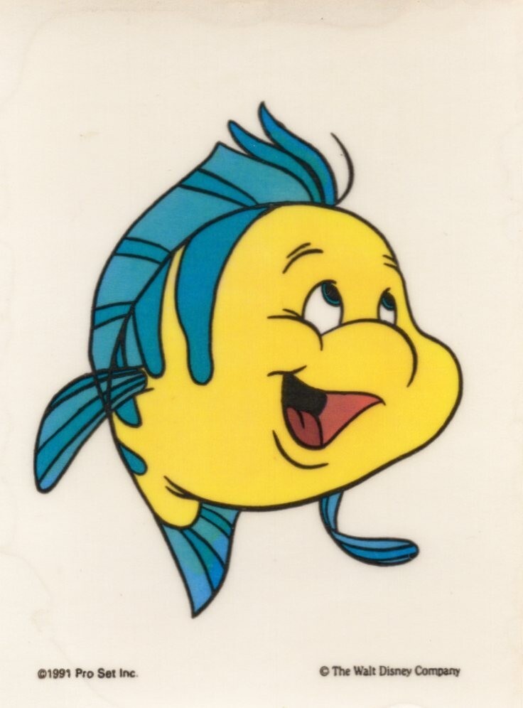 1991 Pro Set Inc Disney Flounder Sticker (see condition in description ...