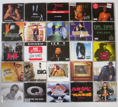 RAP HIP-HOP - 25x CD SINGLE BUNDLE - 2 PAC EMINEM ICE T NOTORIOUS BIG ...