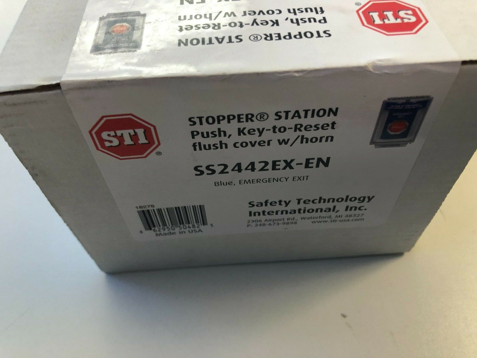 STI SS2442EX-EN Stopper Station Push, Key to Reset, FlushCover w Horn ...