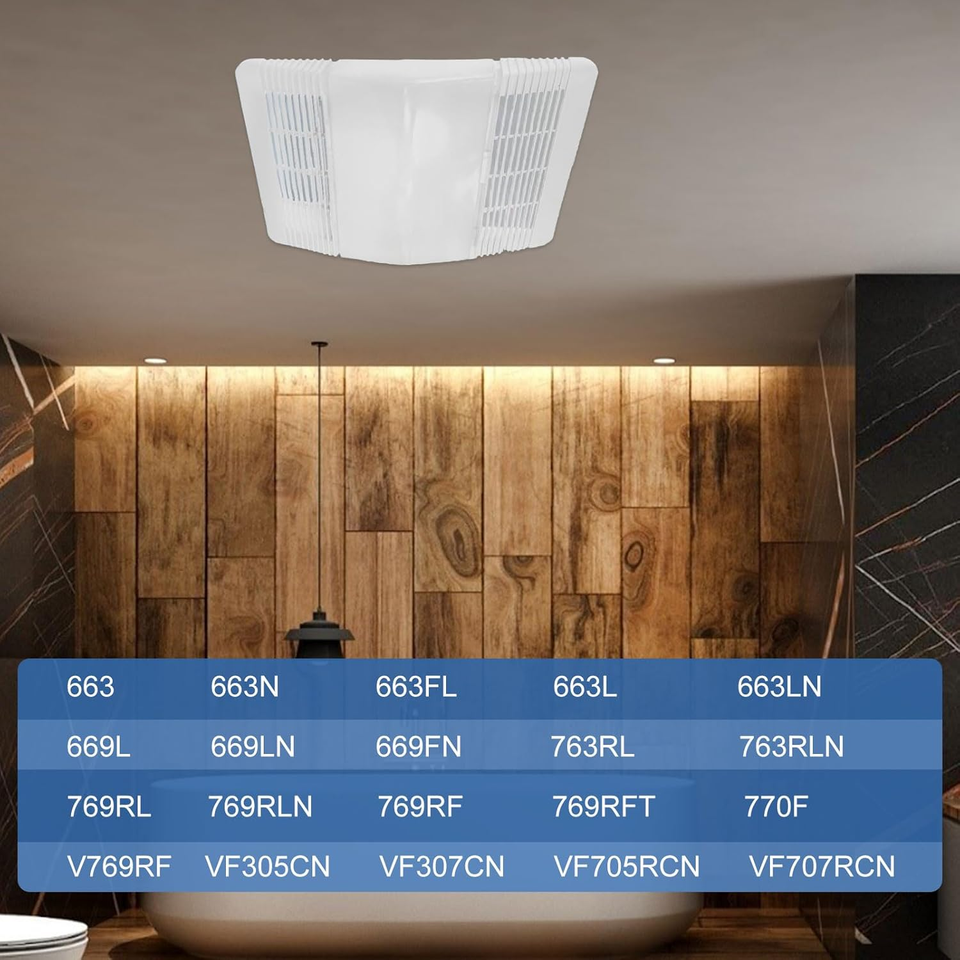 85315000 Bathroom Fan Cover Grille and Lens, for Broan Nutone Exhaust ...