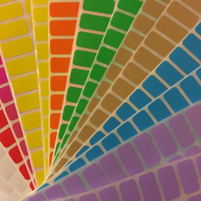 20x10mm Rectangle Sticker Colour Rectangular Sticky Paper Adhesive ...