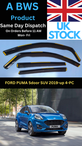 BWS Wind Deflectors for Ford Puma 2019-2024 5-Door SUV 4-pcs Set Rain ...