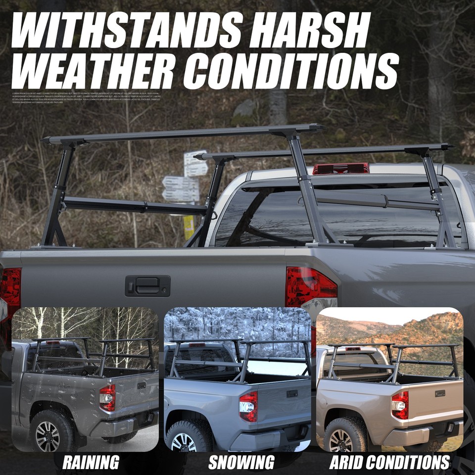 For Pickup Truck Bed Racks Rear Ladder Rack Adjustable Height Heavy ...