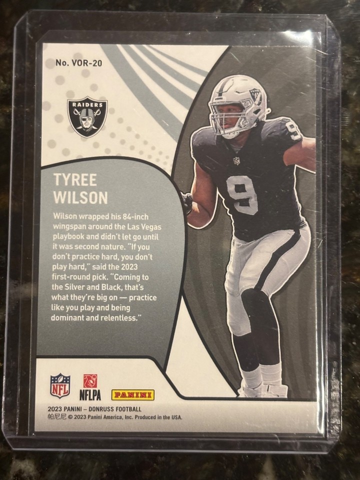 Tyree Wilson RC 2023 Donruss Vortex Raiders Rookie Card #VOR-20 | eBay