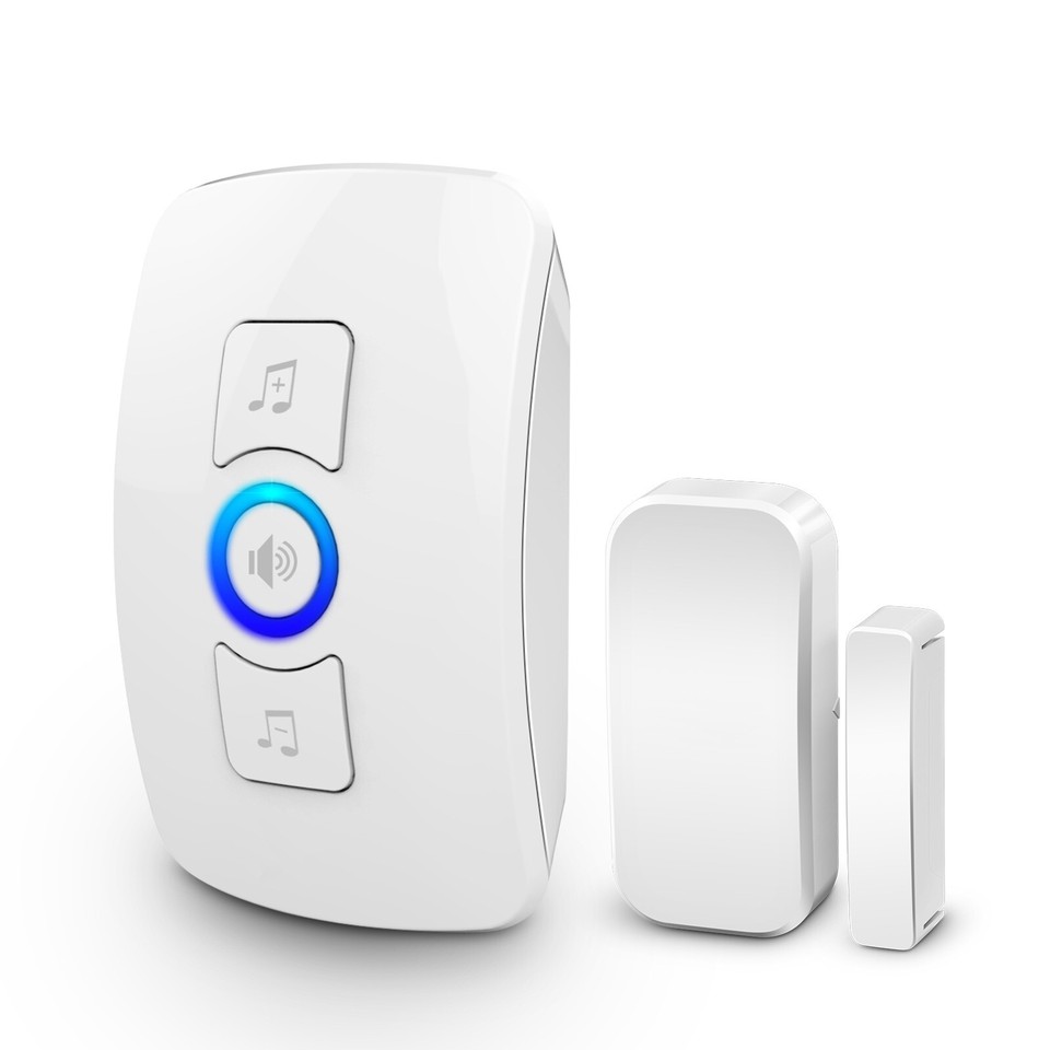 Wireless Door Open Chime Sensor Bell 32 Melodies 4-Adjustable Volume ...
