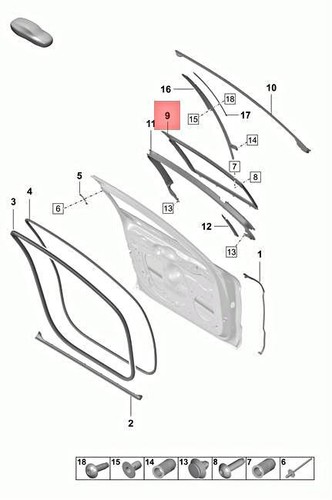 Genuine PORSCHE Panamera 971 Window Guide Left Front 971837431A | eBay